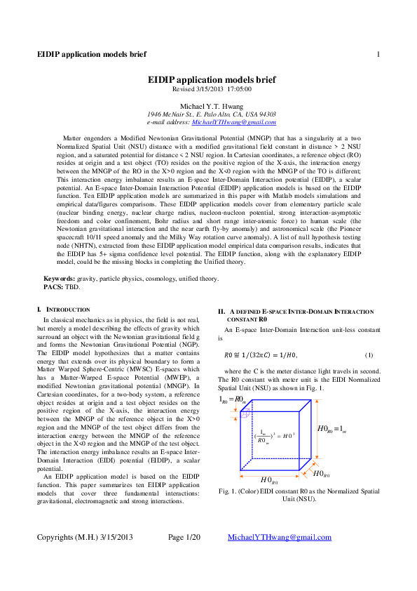EIDIP application models brief