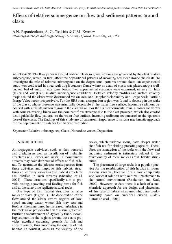 (PDF) Effects of relative submergence on flow and sediment patterns ...