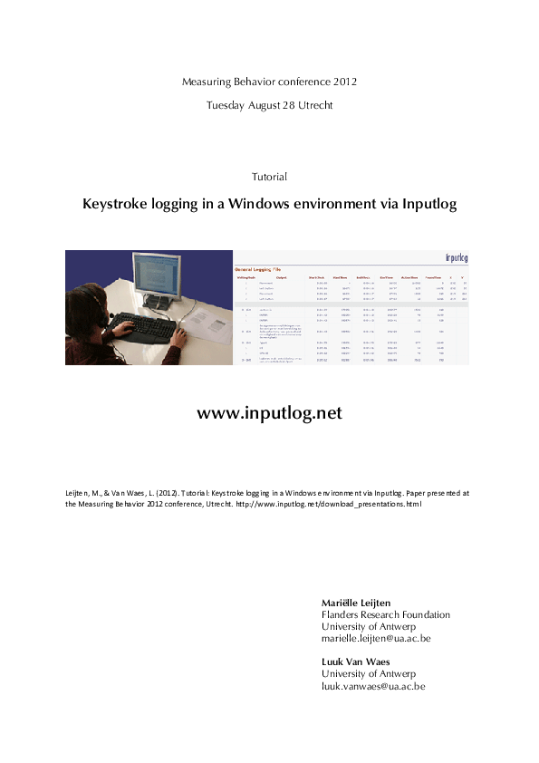 (PDF) Keystroke logging in a Windows environment via Inputlog