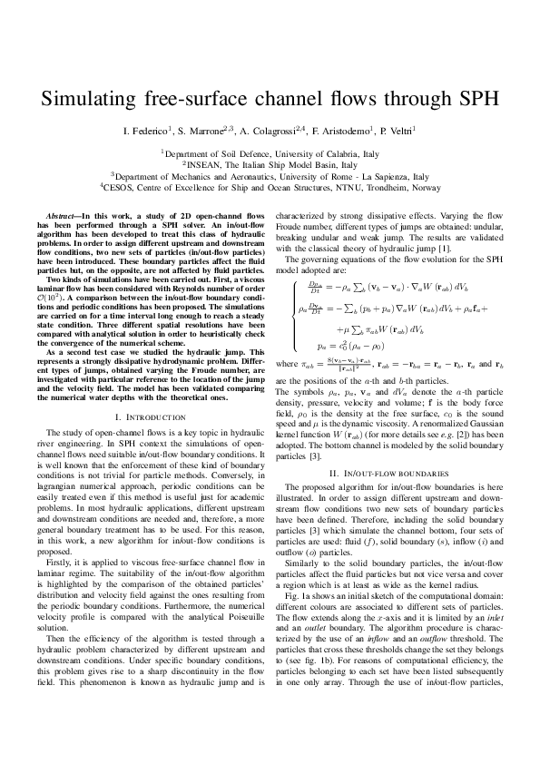 (PDF) Simulating free-surface channel flows through SPH