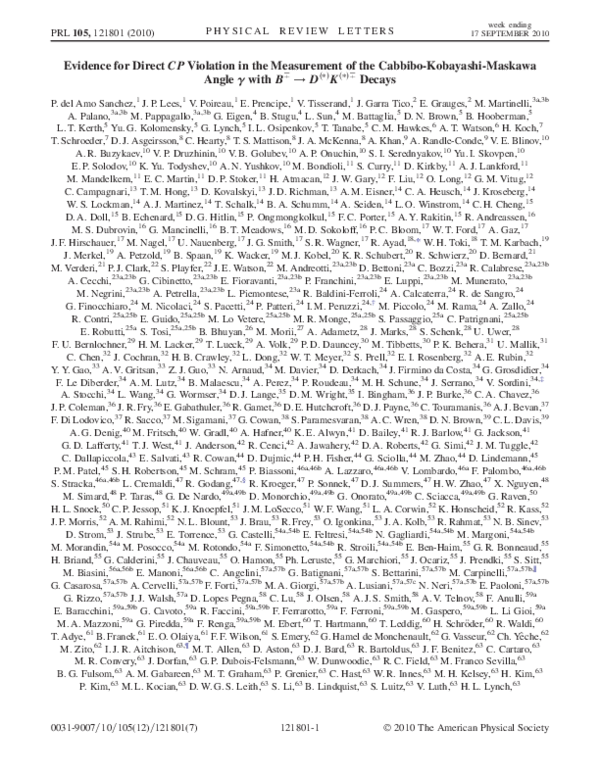 (PDF) Evidence for Direct CP Violation in the Measurement of the ...