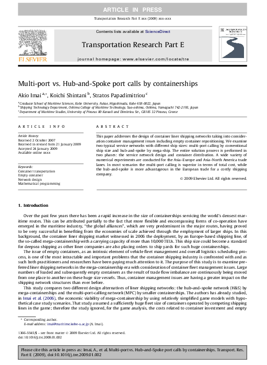 (PDF) Transportation Research Part E