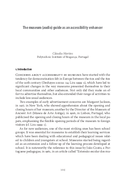 The museum (audio) guide as an accessibility enhancer