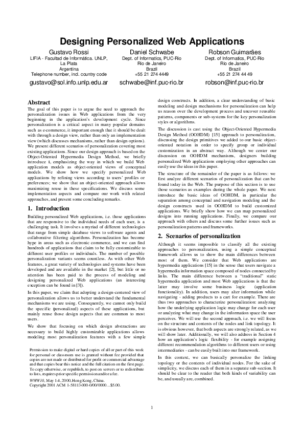 (PDF) Designing personalized web applications