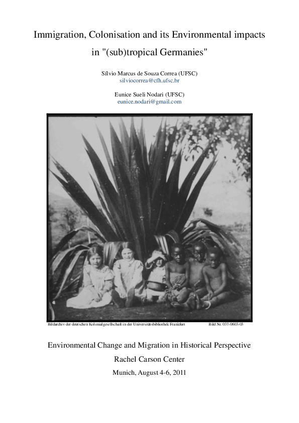 (PDF) Immigration, Colonisation and its Environmental impacts in "(sub ...