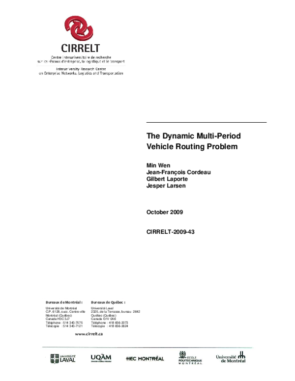 (PDF) The dynamic multi-period vehicle routing problem