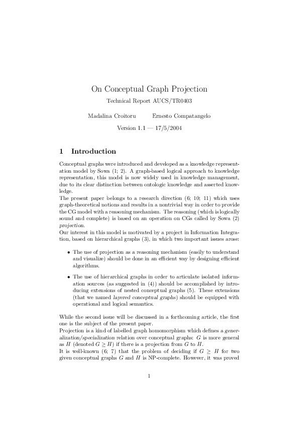 (PDF) On conceptual graph projection