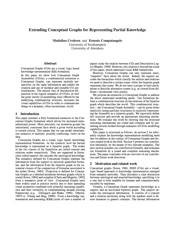 (PDF) Extending conceptual graphs for representing partial knowledge
