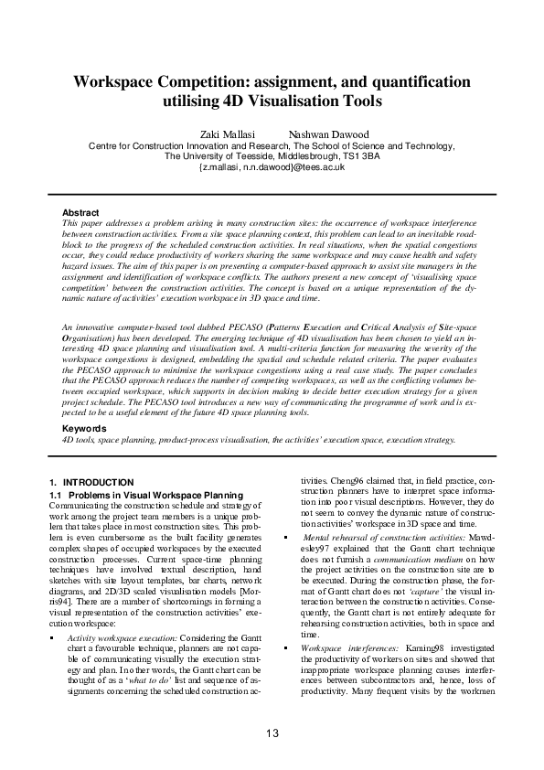 (PDF) Workspace Competition: assignment, and quantification utilizing ...