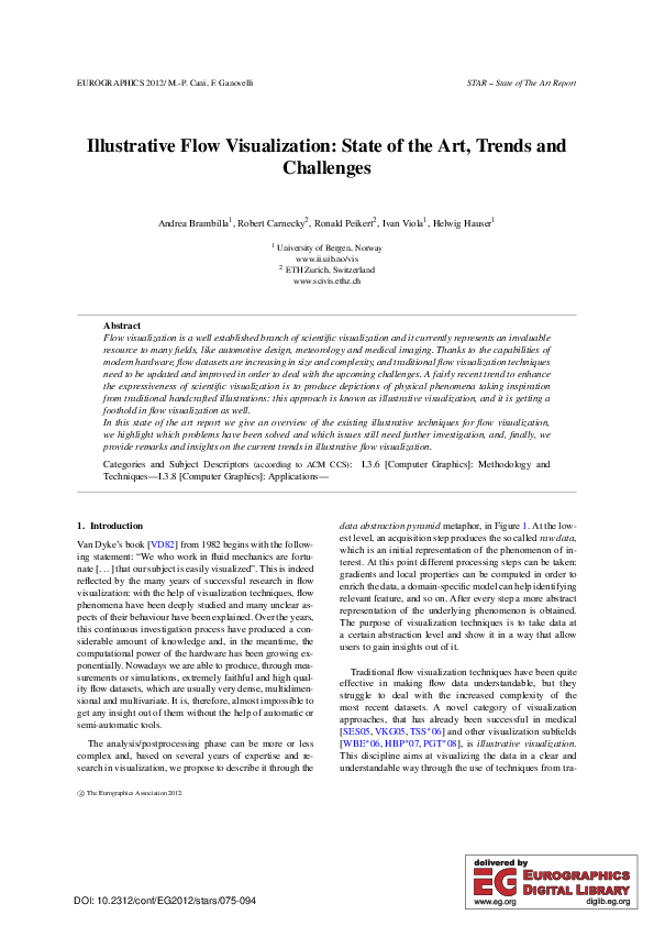 (PDF) Illustrative flow visualization: State of the art, trends and ...