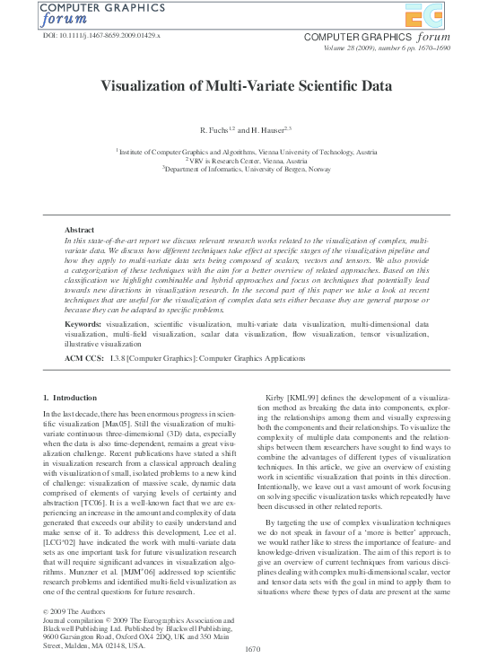 (PDF) Visualization of Multi‐Variate Scientific Data
