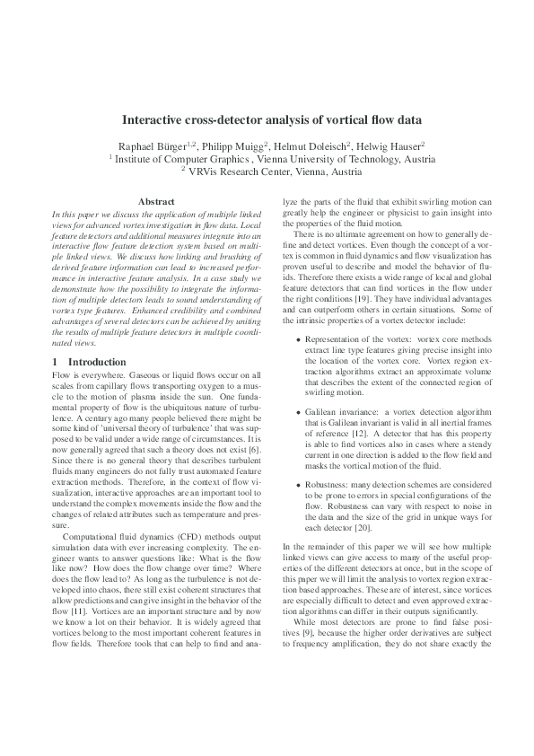 (PDF) Interactive cross-detector analysis of vortical flow data