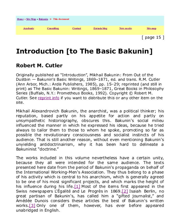 (PDF) 2. Bakunin and Marx: A Hundred Years’ Perspective