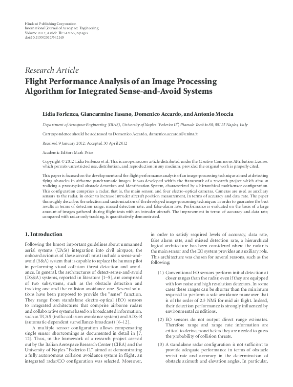 (PDF) Flight Performance Analysis of an Image Processing Algorithm for Integrated Sense-and ...