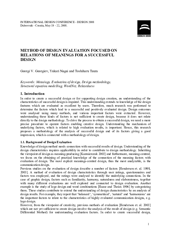 (PDF) Method of design evaluation focused on relations of meanings for ...