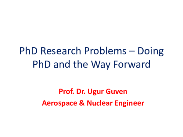 (PDF) PhD Research Problems – Doing PhD and the Way Forward