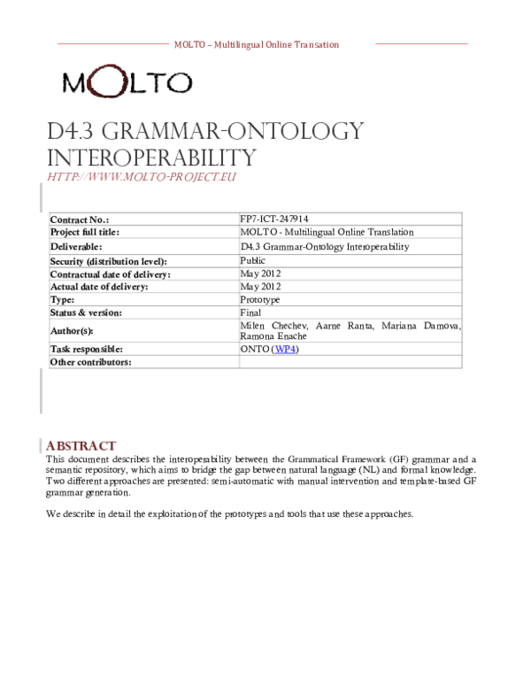 (PDF) D4. 3 GRAMMAR-ONTOLOGY INTEROPERABILITY