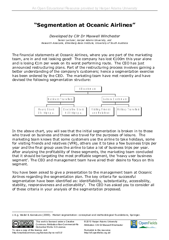 (PDF) Segmentation at Oceanic Airlines