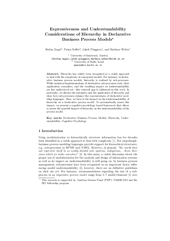 (PDF) Expressiveness and Understandability Considerations of Hierarchy in Declarative Business ...