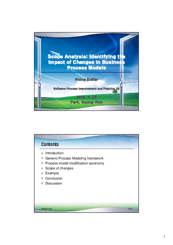 (PDF) Scope analysis: identifying the impact of changes in business ...