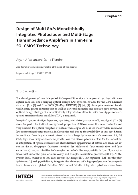 (PDF) Design of Multi Gb/s Monolithically Integrated Photodiodes and ...