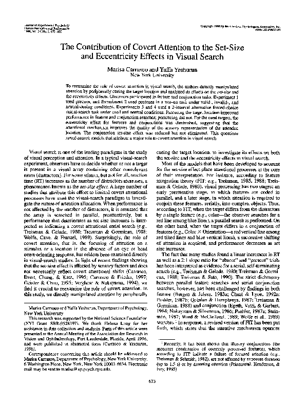 (PDF) The contribution of covert attention to the set-size and ...