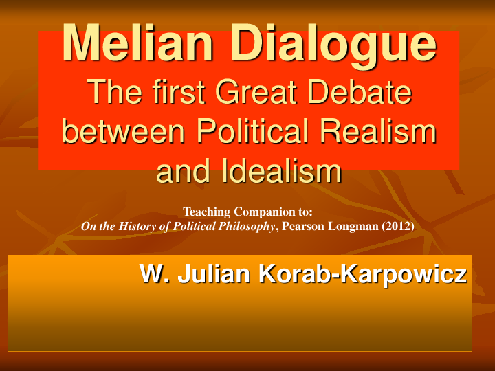 (PDF) Thucydides, Melian Dialogue