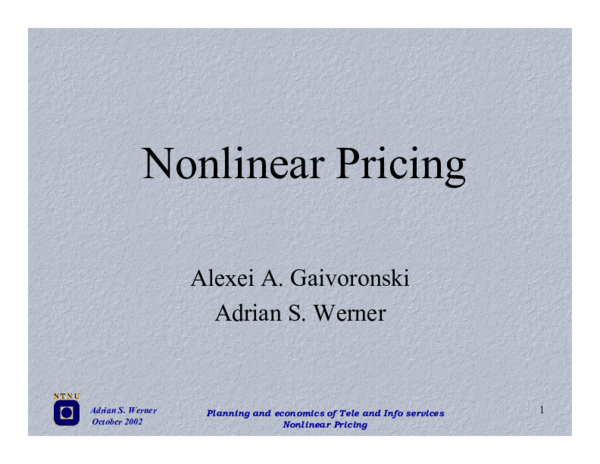 (PDF) Nonlinear Pricing