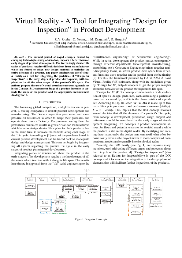 (PDF) Using virtual reality methods for implementing the concept of “Design for inspection”