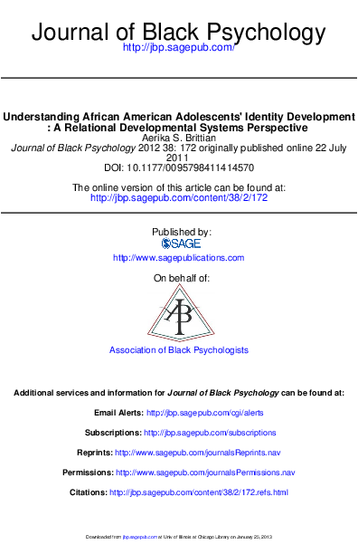 (PDF) Understanding African American Adolescents’ Identity Development