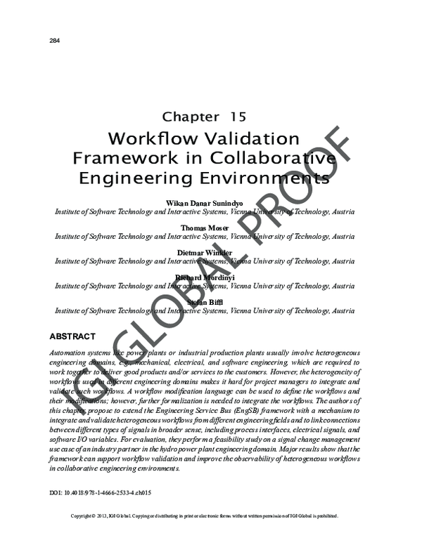 Pdf Workflow Validation Framework In Collaborative Engineering Environments