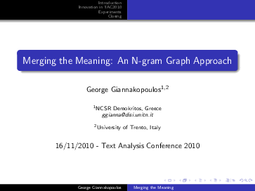 (PDF) Merging the Meaning: An N-gram Graph Approach