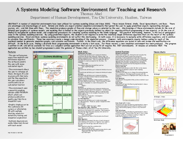(PDF) A Systems Modeling Software Environment for Teaching and Research