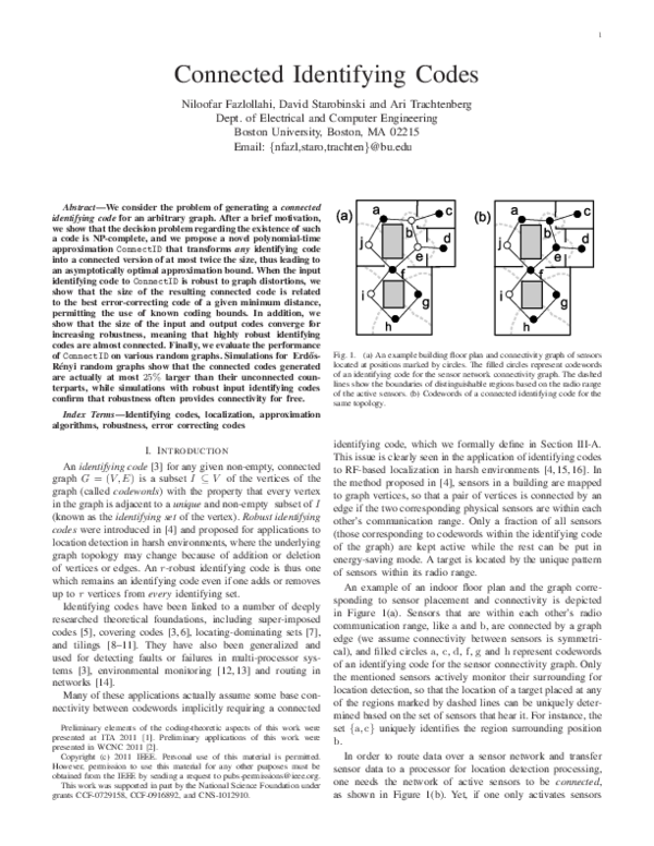 (PDF) Connected Identifying Codes