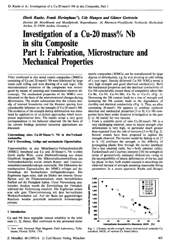 MODELLING OF THE YIELD STRENGTH OF A HEAVILY WIRE DRAWN Cu- 20%Nb ...