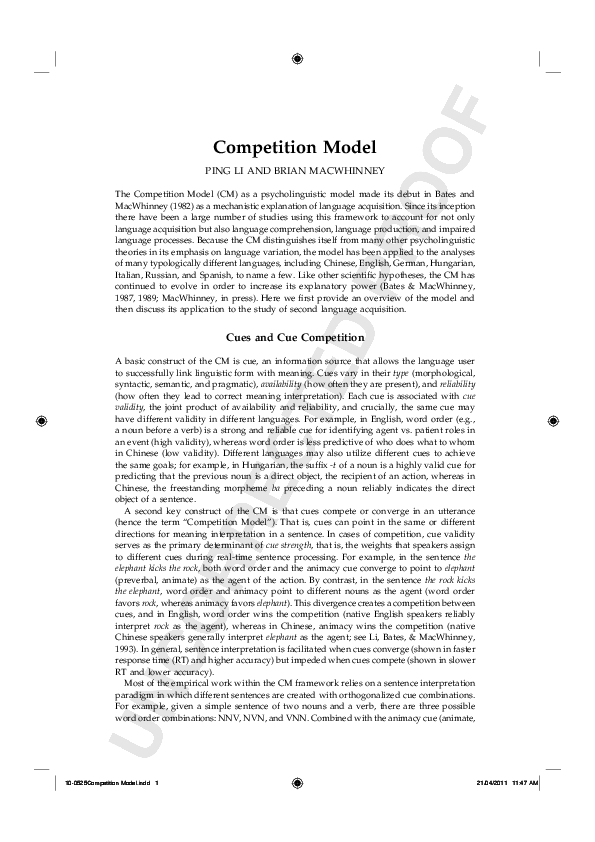 (PDF) Competition Model
