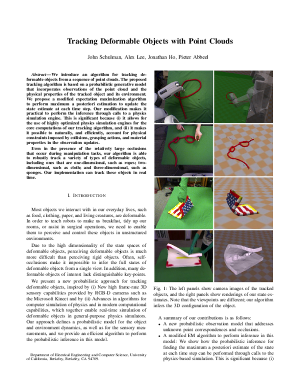 Pdf Tracking Deformable Objects With Point Clouds