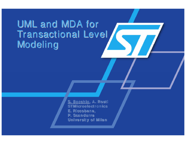 Pdf Uml And Mda For Transactional Level Modeling