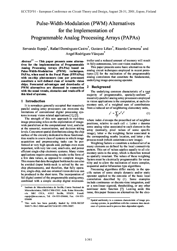 Pulse Width Modulation Pwm Alternatives For The Implementation Of Programmable Analog 4782