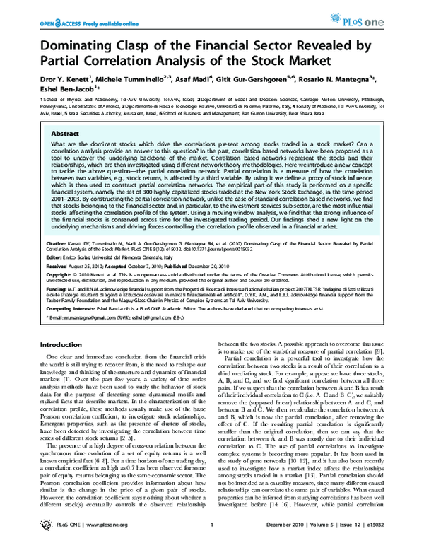 (PDF) Dominating Clasp of the Financial Sector Revealed by Partial Correlation Analysis of the ...