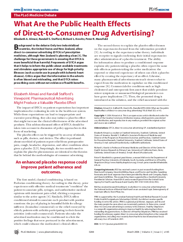 (PDF) What are the public health effects of direct-to-consumer drug ...