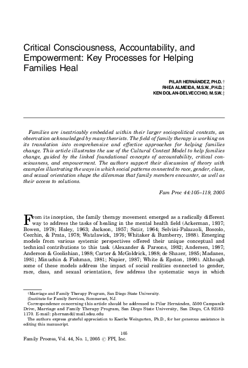 (PDF) Critical consciousness, accountability, and empowerment: Key ...