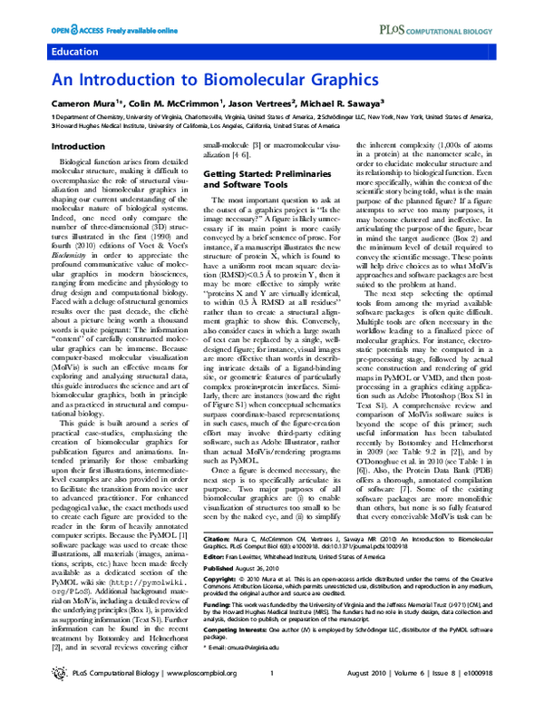 (PDF) An Introduction to Biomolecular Graphics