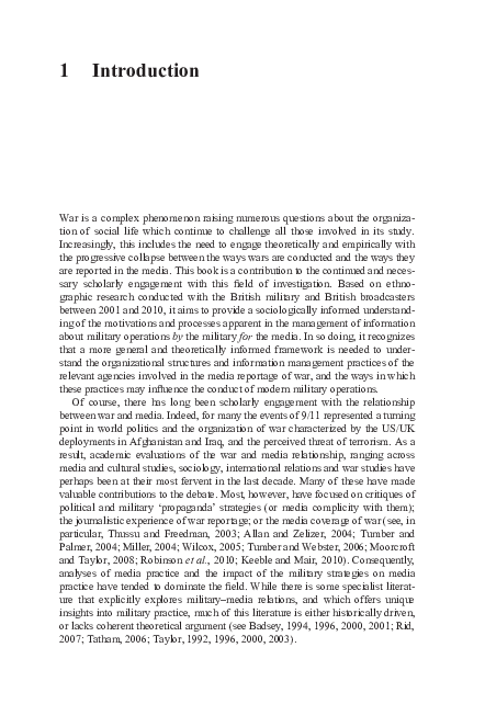 (PDF) Military media management: Negotiating the 'Front' Line