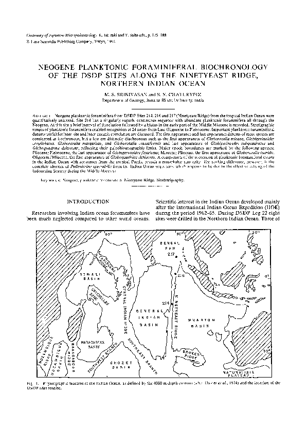 (PDF) Neogene planktonic foraminiferal biochronology of the DSDP sites ...