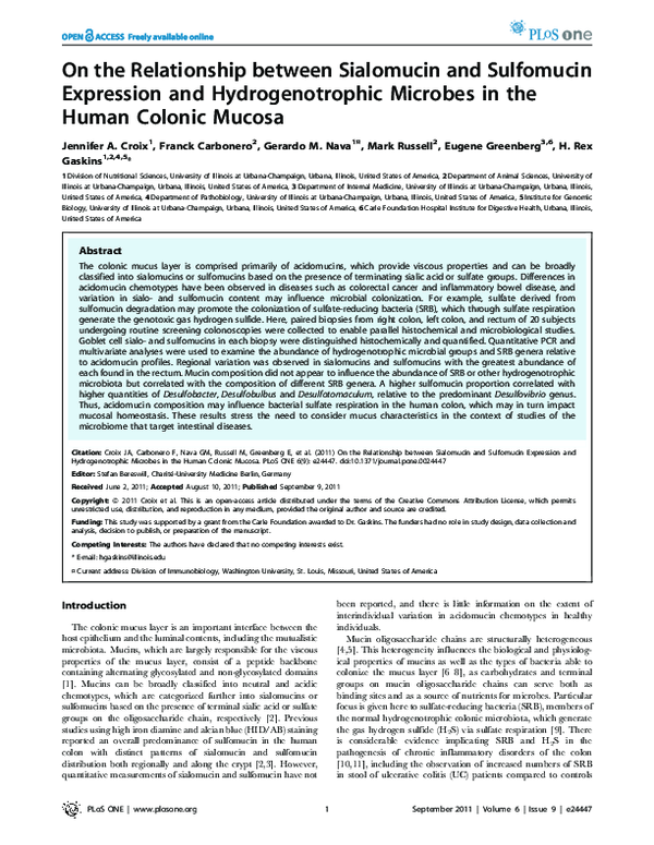 (PDF) On the relationship between sialomucin and sulfomucin expression ...