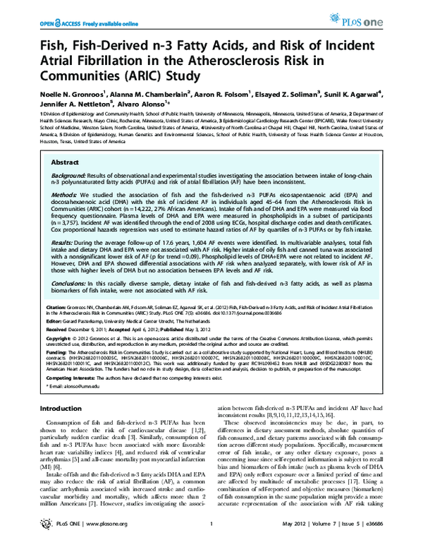 (PDF) Fish, Fish-Derived n-3 Fatty Acids, and Risk of Incident Atrial ...