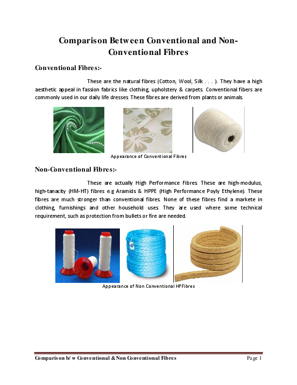 (PDF) Comparison Between Conventional and Non Conventional Fibres