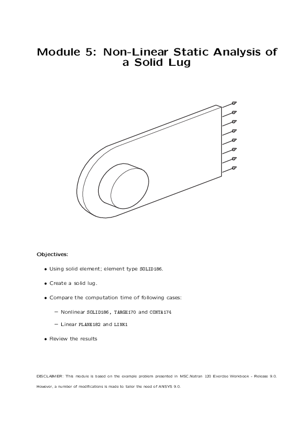 (PDF) Nonlinear Stress Analysis of a Solid Lug using Ansys