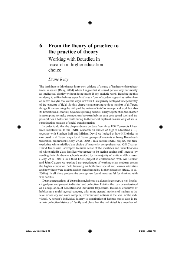 (PDF) 6 From the theory of practice to the practice of theory